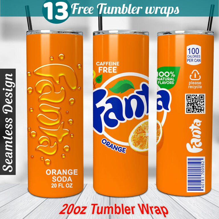 Fanta Tumbler wrap for 20oz skinny Tumbler