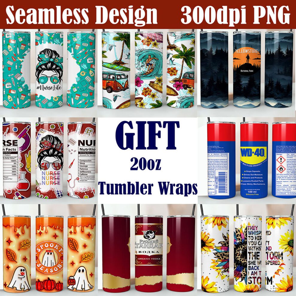 Fanta Tumbler wrap for 20oz skinny Tumbler